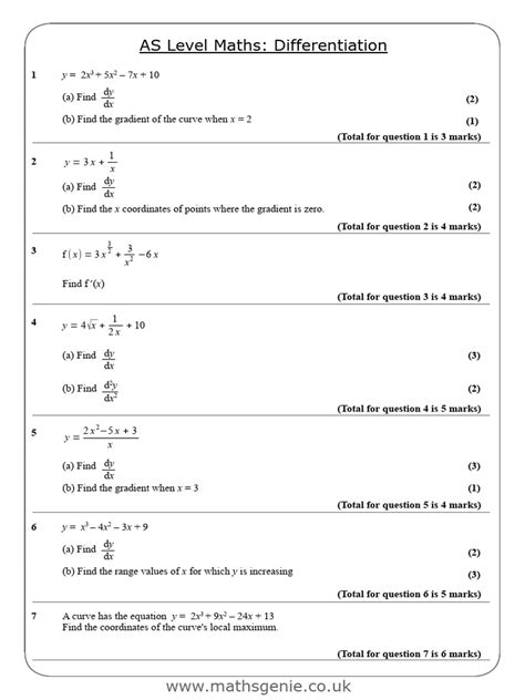 Differentiation Pdf Tangent Equations