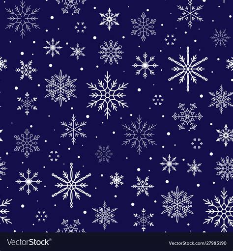 Christmas Pattern Snowflake Background Seamless Vector Image