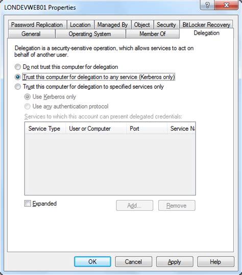 Setting Up Delegation Between Servers For Windows Authenticated Sites Pat Howes Blog