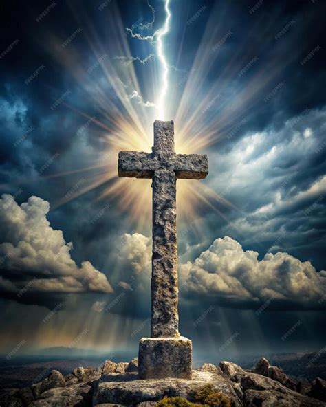 Powerful Depiction Of Jesus Christ On The Cross Symbol Of Faith And
