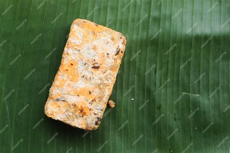 Premium Photo Fresh Oncom On The Banana Leaf Background Oncom Is A Traditional Food