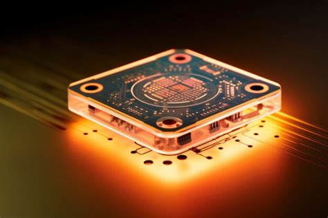 Premium Photo Quantum Computer Chip On Dark Background