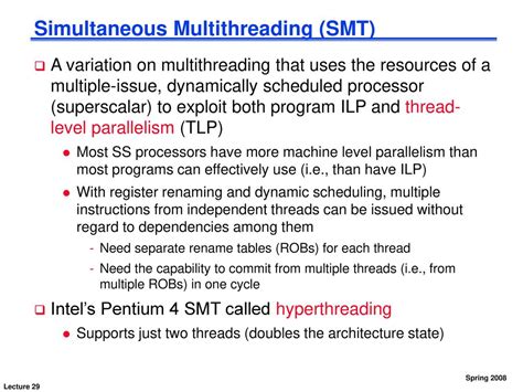 Lecture 29 Computer Systems From Supercomputing In Plain English Part