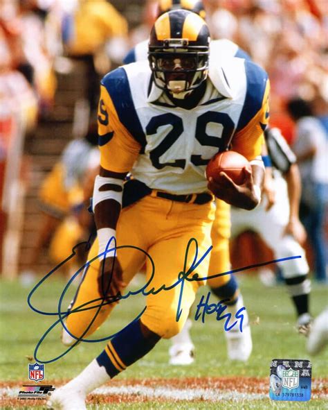 Eric Dickerson Signed Rams 8x10 Photo Inscribed Hof 99 Schwartz