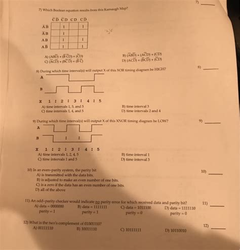 solved 7 which boolean equation results from this kamaugh