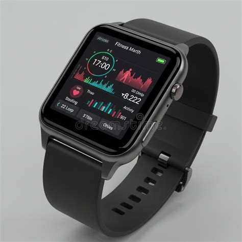 Smartwatch With A Sleek Black Design Featuring A Silicone Strap And A Rectangular Stock