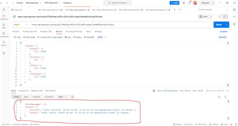 Status And Priority Fields Can Not Be Set Error In Create Issue Api