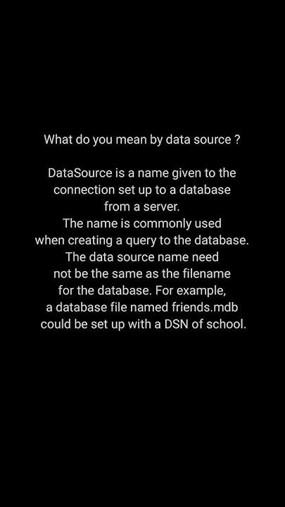 What Do You Mean By Data Source Youtube