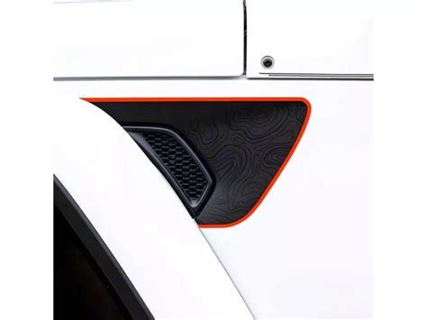Jeep Wrangler Topographical Map Fender Vent Premium Wrap Decal Black