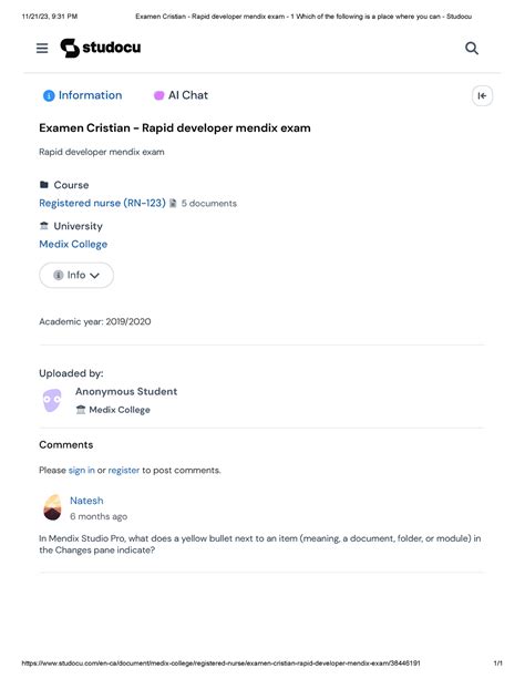 Examen Cristian Rapid Developer Mendix Exam 1 Which Of The Following Is A Place Where You