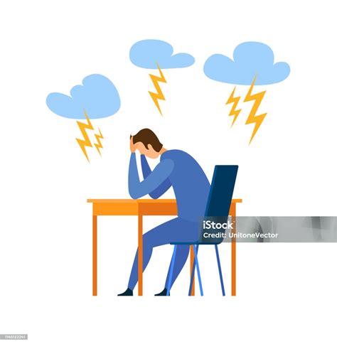 연소 생활 문제 평면 벡터 일러스트 좌절에 대한 스톡 벡터 아트 및 기타 이미지 좌절 구름 벡터 Istock