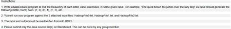 Solved Write A Mapreduce Program To Find The Frequency Of Each Letter Case Insensitive In