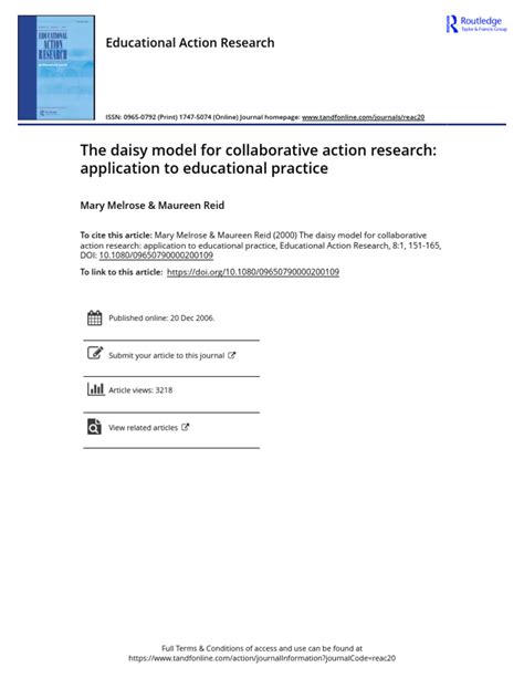 The Daisy Model For Collaborative Action Research Application To Educational Practice Pdf
