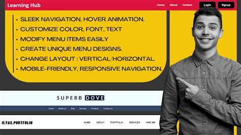 Create And Build An Attractive Navigation Bar For The Website By Ilyas Shykh Fiverr