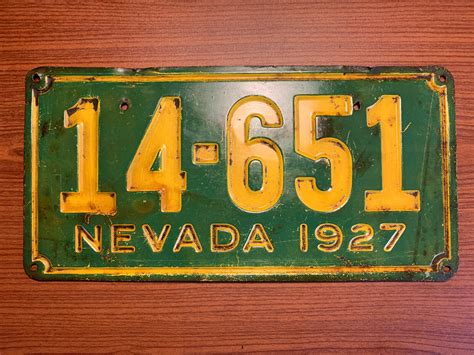 1927 Nevada License Plate Untouched Letters Are Embossed In Reverse