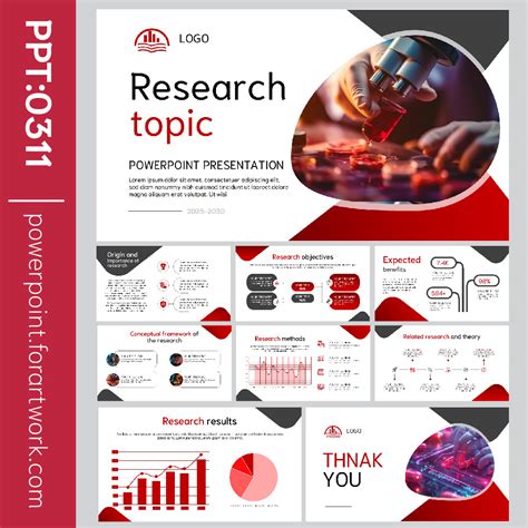 เทมเพลต Powerpoint นำเสนอ งานวิจัย สำหรับงานวิชาการและการนำเสนอผลงานวิจัย ธีมสีแดง 0311 เทมเ