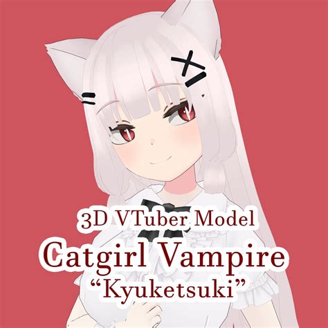 3d Vtuber Model Catgirl Vampire Kyuketsuki Vroid Vtuber Models Booth