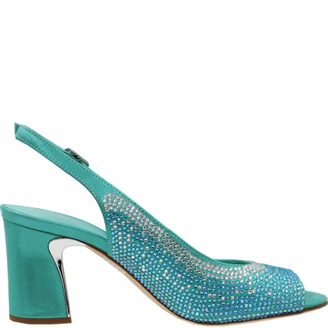 Django Juliettekerry Aqua Shimmer Leather Slingbacks Shoebedoo