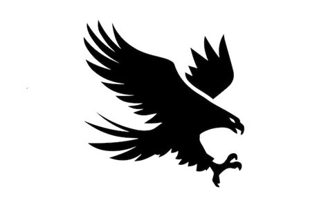 검은 실루 독수리 새 터 일러스트레이션 프리미엄 벡터