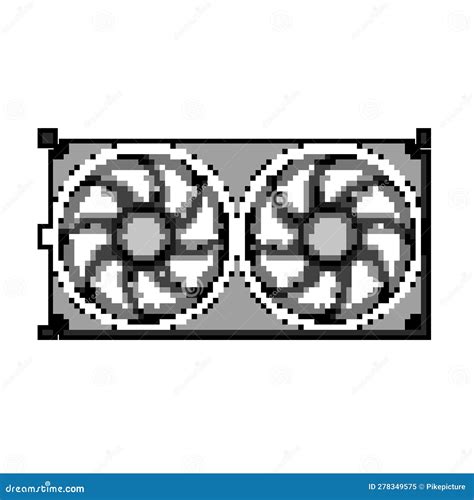 Computer Cooling Fan Pc Game Pixel Art Vector Illustration Stock Vector Illustration Of