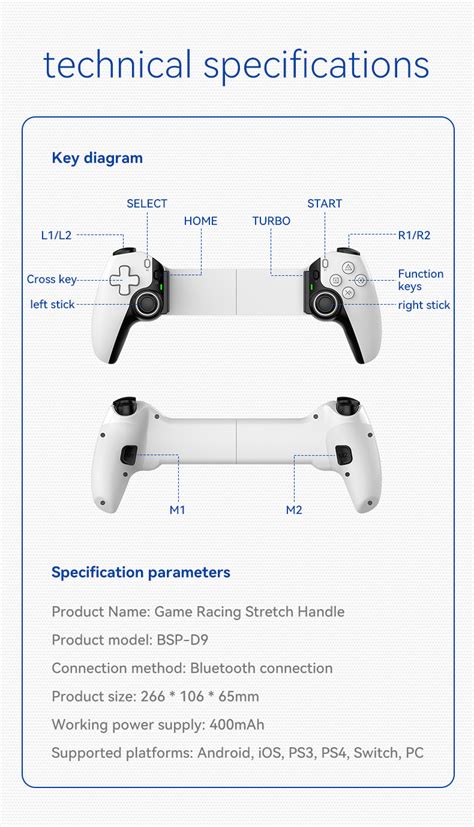 Bsp D9 Wireless Mobile Phone Game Controller Anti Slip Ergonomic Design