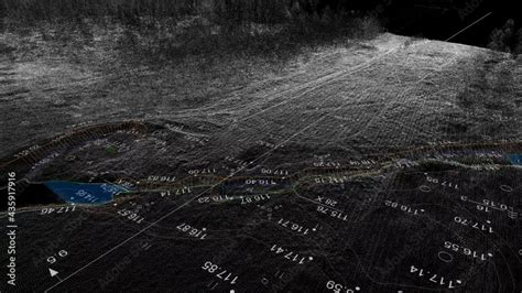 Digital Terrain Model Of Area Obtained From Lidar Scanning Results BIM DTM Dense Point Cloud