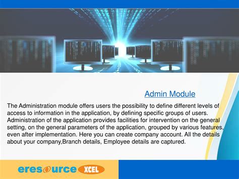 Ppt Eresource Xcel Erp Erp For Manufaturing Indusrty Admin Module Powerpoint Presentation