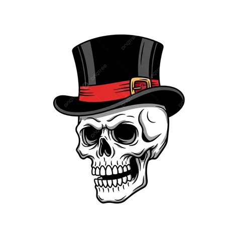 Classic Tattoo Skull With Top Hat Design Traditional Tattoo Skull