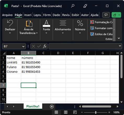 importando dados do excel