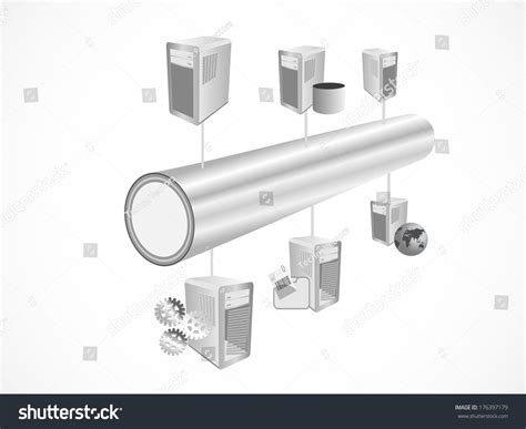 enterprise service bus clipart illustration