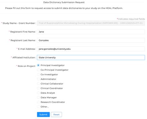 Request Access To Submit Vlmd Heal Platform Documentation