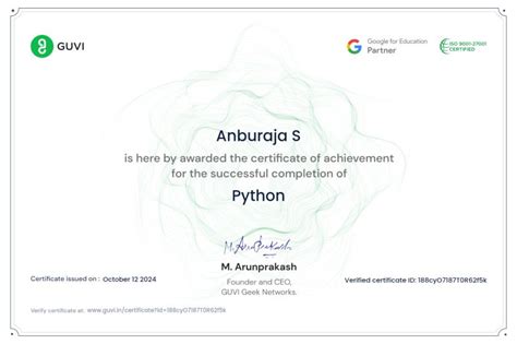 Anbu Rajas On Linkedin Guvi Python