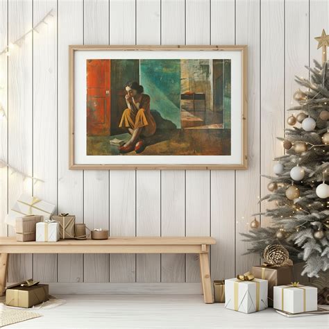 Balthus Style Art Print Girl In Contemplation Downloadable Etsy