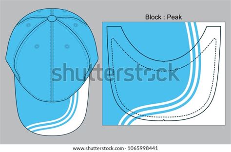 Baseball Cap Design Bluewhite Curve Graphic Stock Vector Royalty Free