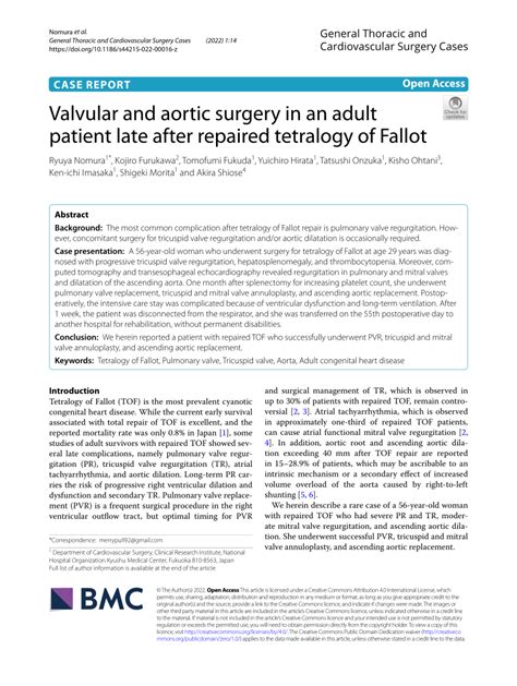 Pdf Valvular And Aortic Surgery In An Adult Patient Late After