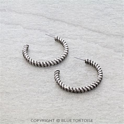 Western Twisted Txr Hoop Earrings Large Bluetortoisewholesale