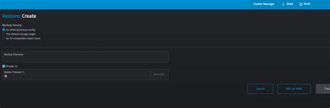 issues while creating a restore cr · issue 1537 · rancher dashboard