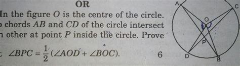 In Figure O Is Centre Of Circle Two Chords Ab And Cd Of Circle