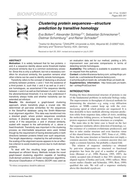 Pdf Clustering Protein Sequences Structure And Prediction By