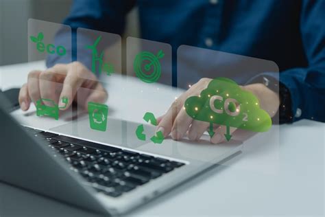 Premium Photo Virtual Global With Co2 Reducing Icon For Concept Of