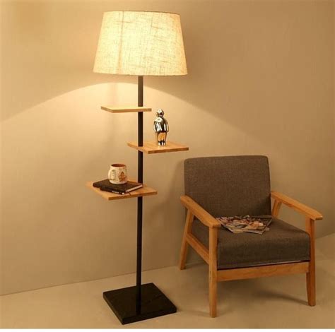 Торшер со столиком деревянный 91 фото