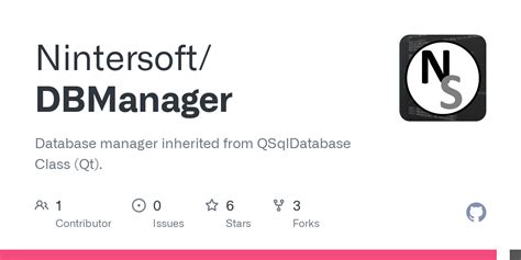 GitHub Nintersoft DBManager Database Manager Inherited From QSqlDatabase Class Qt