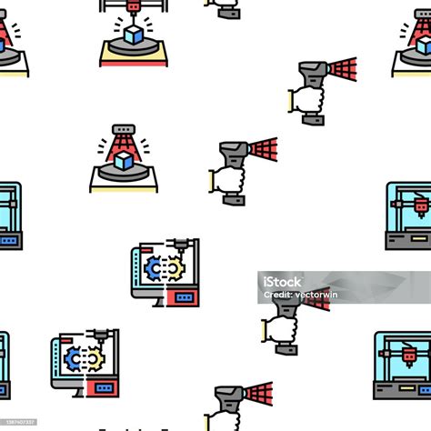Perangkat Lunak Pemodelan 3d Dan Pola Seamless Vektor Perangkat Ilustrasi Stok Unduh Gambar