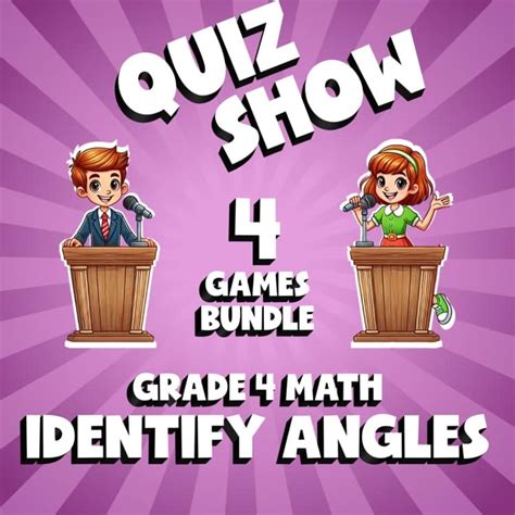 4 Quiz Show Math Games Identify Angles Grade 4 No Prep Review