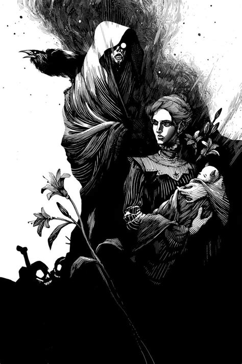 Dark Fantasy Filled Ink Illustrations By Nicolas Delort Black And White Illustrations Dark