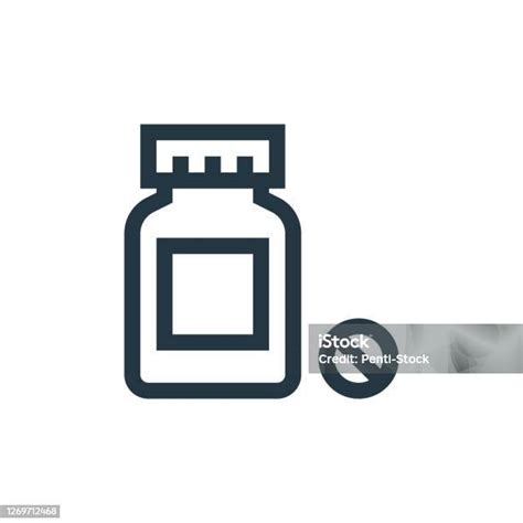 알약 벡터 아이콘 흰색 배경에 격리 개요 웹 사이트 디자인 및 모바일 응용 프로그램 개발을위한 얇은 라인 알약 아이콘 얇은 선 알약 개요 아이콘 벡터 그림 만화에 대한 스톡