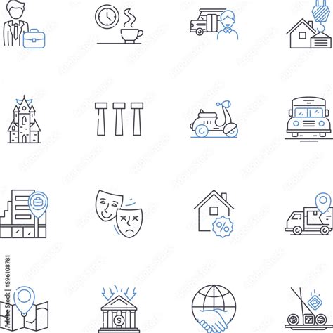 Education System Line Icons Collection Curriculum Assessment