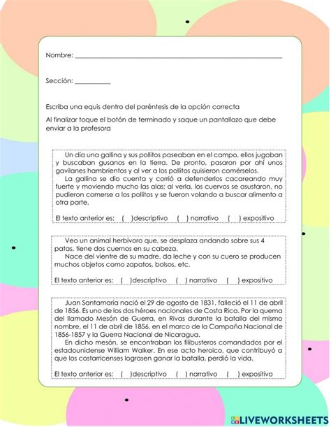 Tipos De Textos Online Activity For Tercero Artofit
