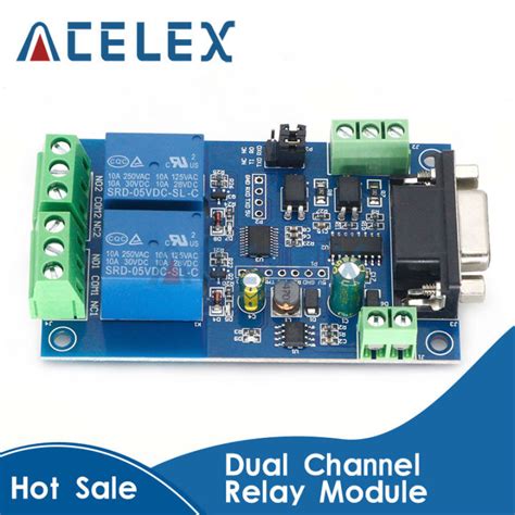 Two Channel Relays Modbus RTU Dual Relay Module RS TTL UART DC V Power Supply For Home