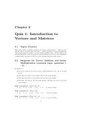 Quiz 1 Introduction To Vectors And Matrices Pdf Chapter 2 Quiz 1 Introduction To Vectors And